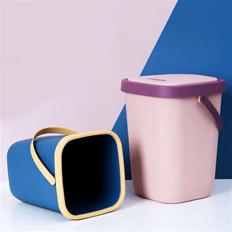 Trash Can Large 30cm Household Kitchen Living Room Hand Pressed Trash