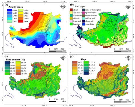 Climate Soil And Terrain Characteristics A Aridity Index B Soil