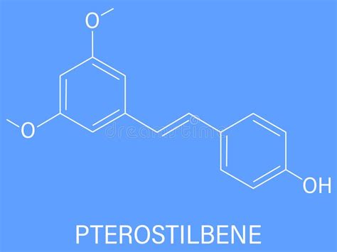Pterostilbene Molecule Skeletal Formula Chemical Structure Stock