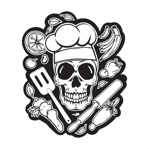 Premium Vector Chef Skull Free Vector