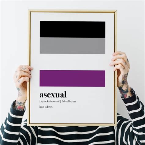 Asexual Pride Print Subtle Ace Flag Asexuality Art Love Is Etsy