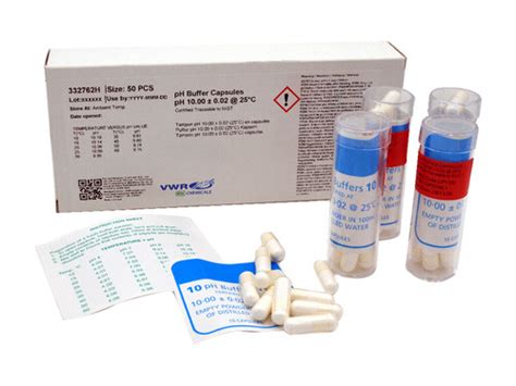 Vwr® Ph Buffer Capsules 5 Plastic Tubes 10 Capsulestube Labmart