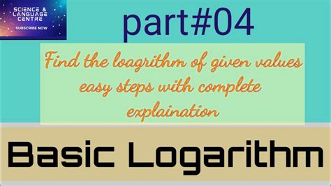 Find The Logarithm Of Lecture26 Part4 Youtube
