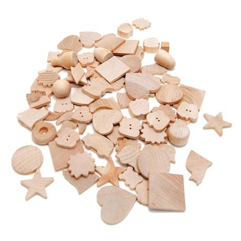Wood Shapes 50 Piece Assortment By Hygloss