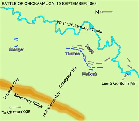 Map Battle Of Chickamauga 19 September 1863