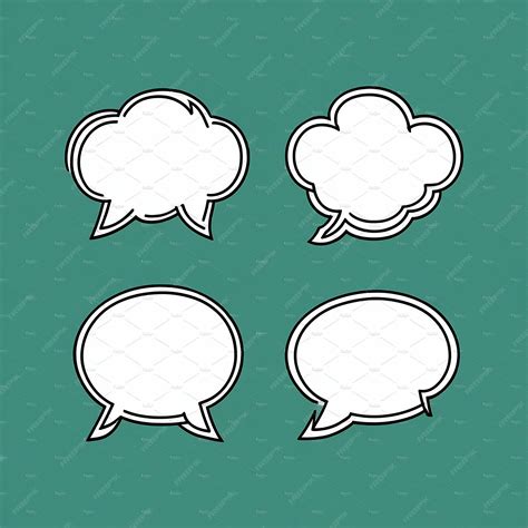 Premium Vector Outlined Vector Thought Bubble Collection Visual