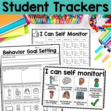Self Monitoring Behavior Charts Checklists Classroom Management Visuals