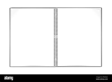 Open Wire Bound Notebook Vector Mock Up Spiral Notepad Blank White Pages Mockup Wirebound