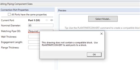 this drawing does not contain a compatible block pops up after