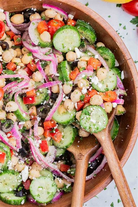 Mediterranean Chickpea Salad With Feta Cheese Evolving Table Recipe