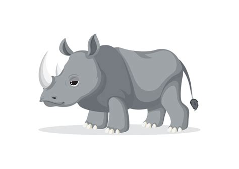 Clipart Rhinoceros Vector Isolated On White Background 13171551 Vector