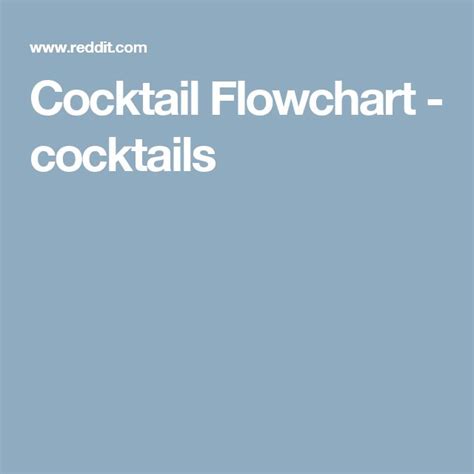 Cocktail Flowchart Cocktails Cocktails Flow Chart Cocktail Book