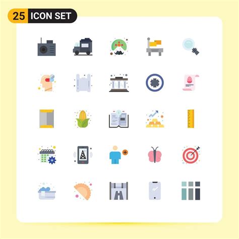 25 User Interface Flat Color Pack Of Modern Signs And Symbols Of Search Look Person Glass Train