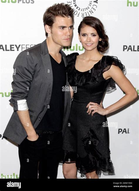 Actors Paul Wesley And Nina Dobrev Arriving At Paleyfest 2012 At The