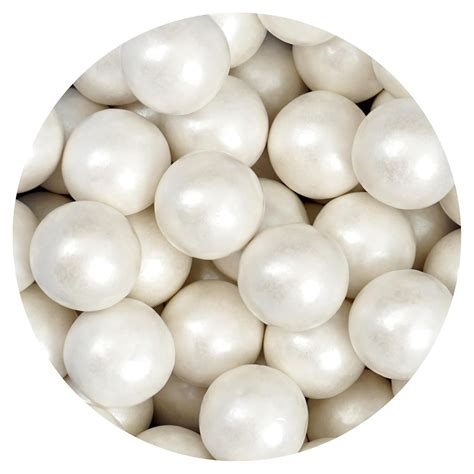 White Shimmer Gumballs 1 Inch Gumballs 2 Pound Bulk Bag