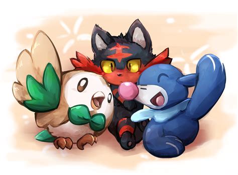 Rowlet Popplio And Litten Pokemon Drawn By Waddy Danbooru