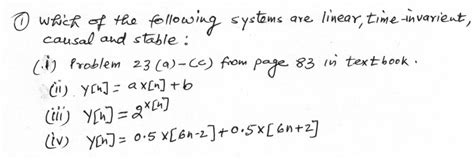 Solved Which Of The Following Systems Are Linear Chegg