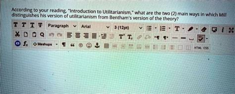 Solved According To Your Reading Introduction To Utilitarianism What Are The Two Main Ways
