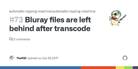 Bluray Files Are Left Behind After Transcode · Issue 73 · Automatic