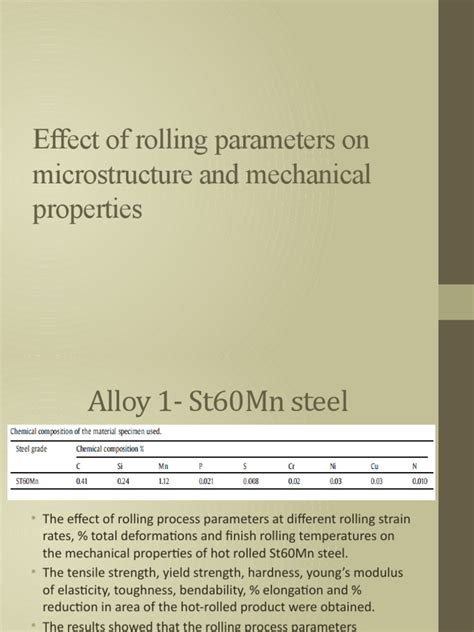 Effect Of Rolling Parameters Pdf Strength Of Materials Hardness