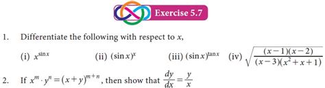 Differentiation Techniques Formula Solved Example Problems Exercise Differential Calculus