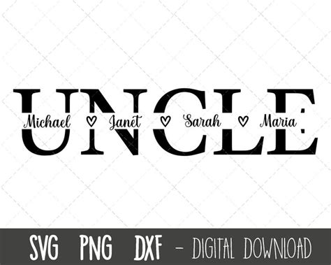 Uncle Svg Best Uncle Svg Uncle Split Name Frame Svg Uncle Cut File
