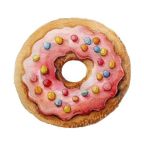 Premium Vector Cute Donut Vector Illustration In Watercolour Style