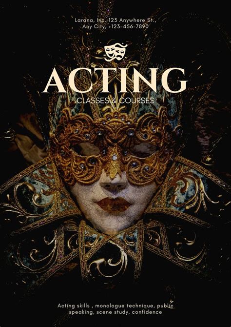 Dark Full Photo Minimalist Theatrical Acting Classes Poster Templates