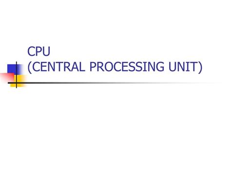 Cpu Ppt