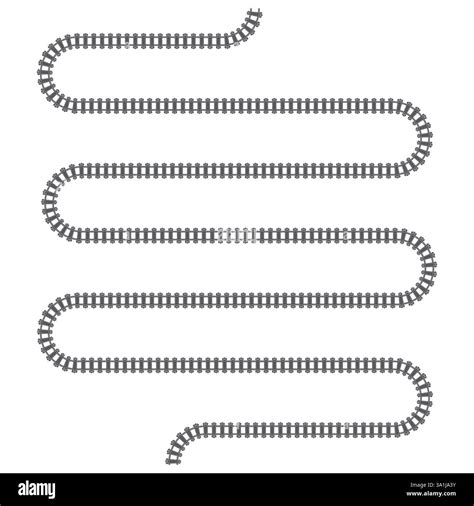 Railway Train Track Illustration Rail Pattern Round Circular Curve Railroad Path Symbolizing