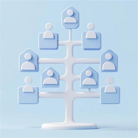 3d Org Chart Icon Visual Structure Of An Organization Logo Illustration