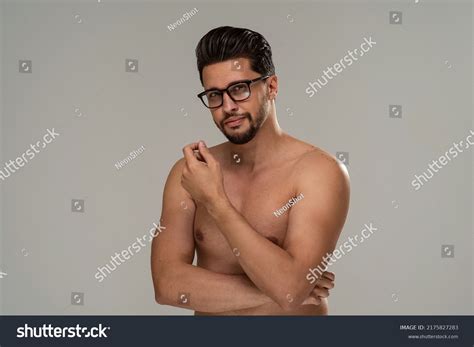 Handsome Man Brown Eyes Posing Shirtless Stock Photo Shutterstock