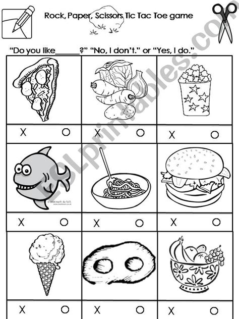 esl english powerpoints rock paper scissors tic tac toe do you like