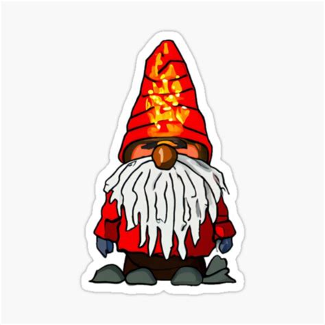 Fire Gnome Doodle Sticker For Sale By Shadowbyte91 Redbubble