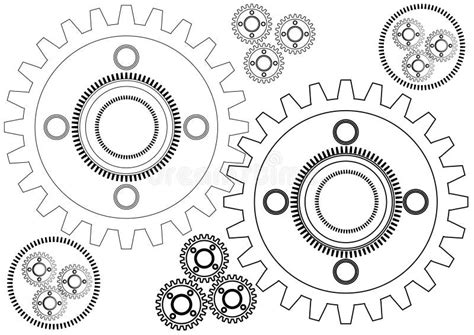 Graphic Linear Pattern Engineering Gear Wheel Circle Illustration Stock