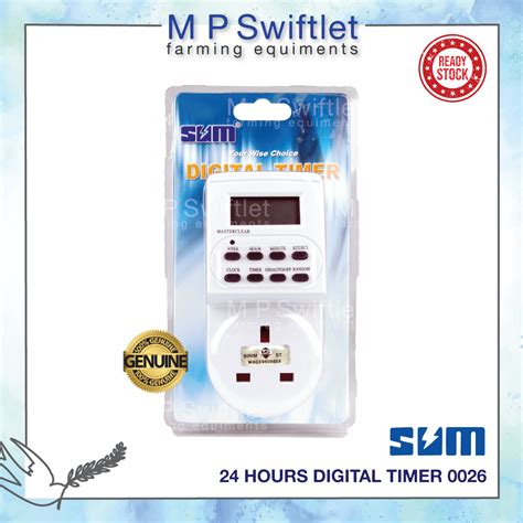 Sum 24 Hours Digital Timer 3 Pins Plug Lazada