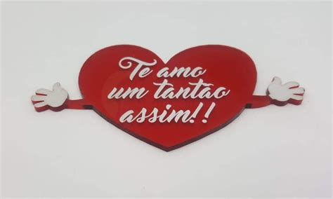 Plaquinha Te Amo Um Tantão Assim De Acrílico Pct 4 Unidades