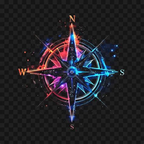 Premium Psd Psd Translucent Watercolor Luminescent Compass Icon With Line Ar Web Symbol Glass