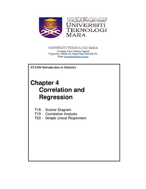 Sta104 Introduction To Statistics Chapter 4 Correlation And Regression