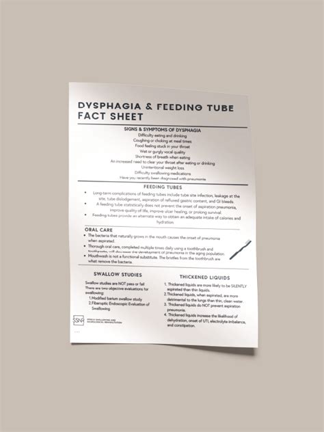 Feeding Tube And Dysphagia Handout — Speech Swallowing And Neurological