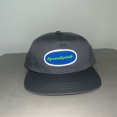 Cursive Oval Patch Hat Charcoal Spunspirit