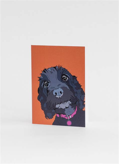 Black Cockapoo Greetings Card Two Faced Twins