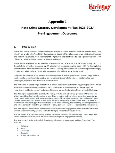 Fillable Online Hate Crime A Thematic Review Of The Current Evidence