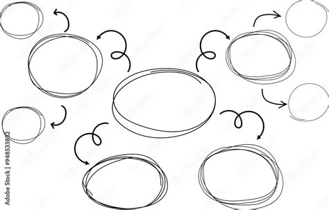 Mind Map Infographic Diagram Doodle Line Free Hand Drawing Idea Scheme