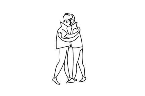 Two Men Hugging Drawing