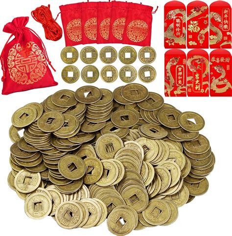 Boao 50 Pieces 1 Inch Chinese Feng Shui Coins And 5 Sets I
