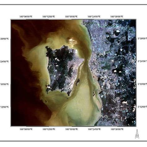 Map Of Tss Around Penang Island Malaysia Blue