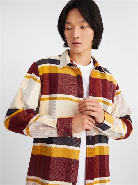 Куртка-рубашка из хлопка с длинным рукавом и узором в клетку ...