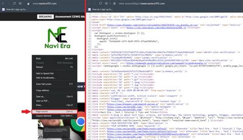 How To View HTML Code Of A Web Page How To Get Source Code Of A Web Page Navi Era Tech