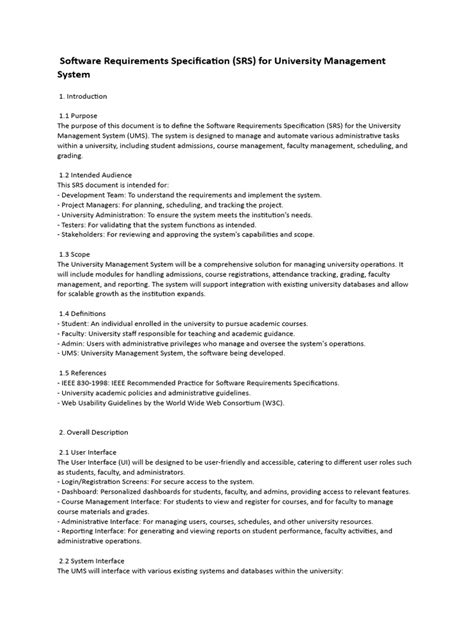 software requirements specification pdf databases usability